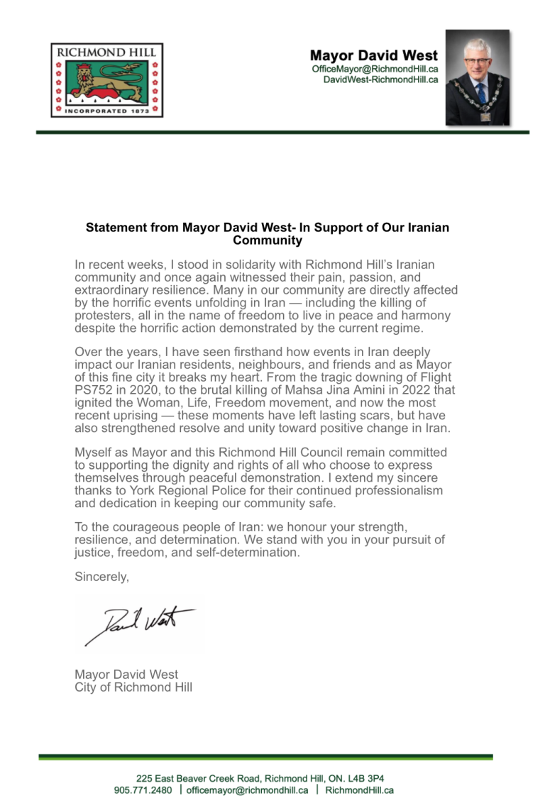 Mayor David West – Richmond Hill